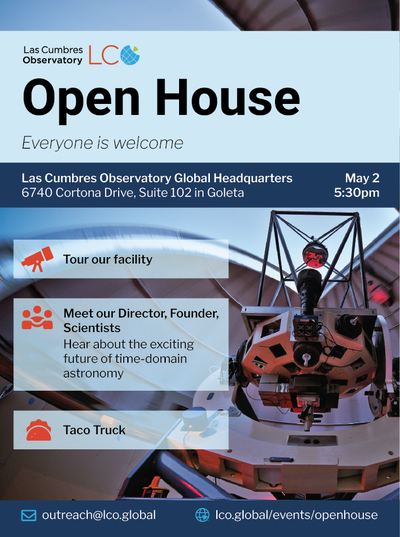 LCO Open House May 2 - Las Cumbres Observatory